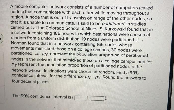 Solved A mobile computer network consists of a number of | Chegg.com