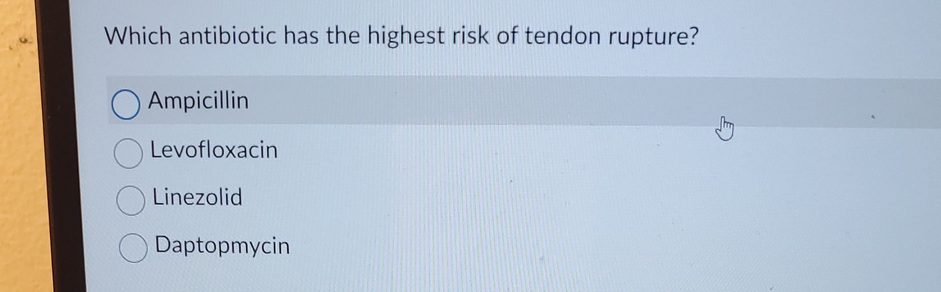 Solved Which antibiotic has the highest risk of tendon | Chegg.com