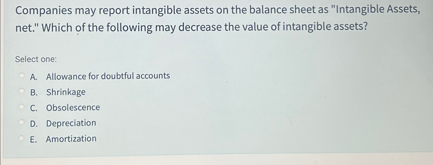 Solved Companies may report intangible assets on the balance | Chegg.com