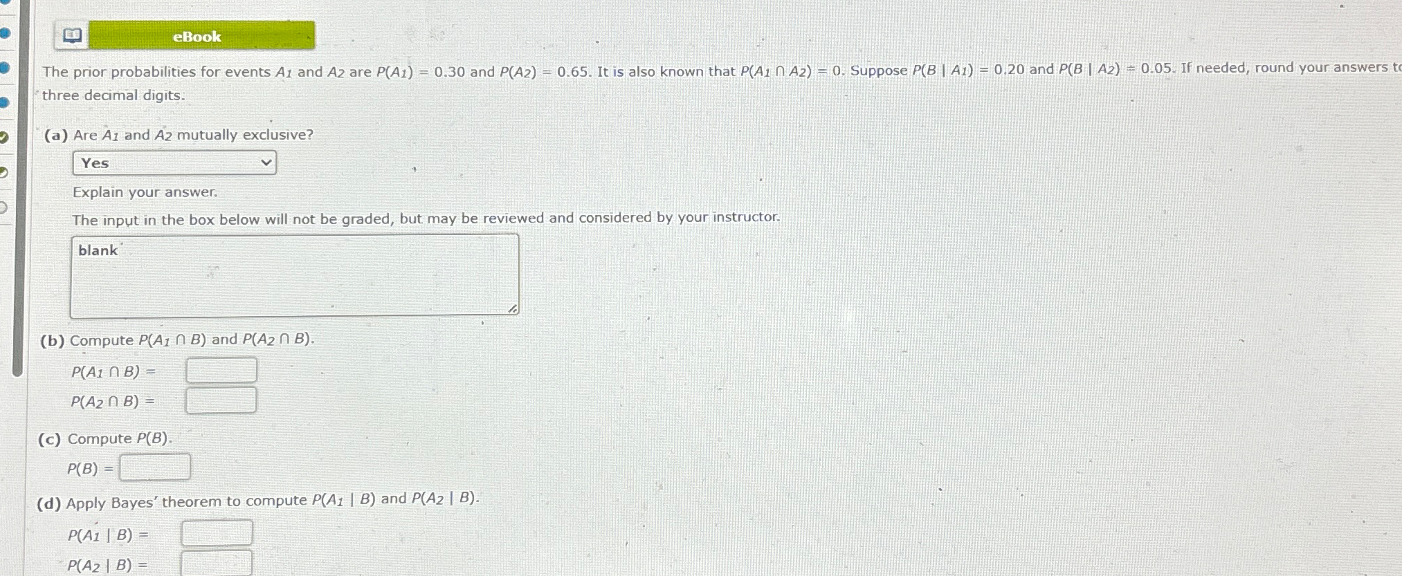 Solved eBookthree decimal digits.(a) ﻿Are A1 ﻿and A2 | Chegg.com