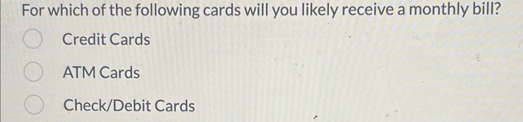 Solved For which of the following cards will you likely | Chegg.com