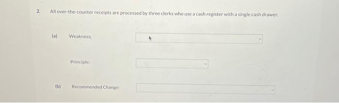Solved The following control procedures are used at Torres | Chegg.com