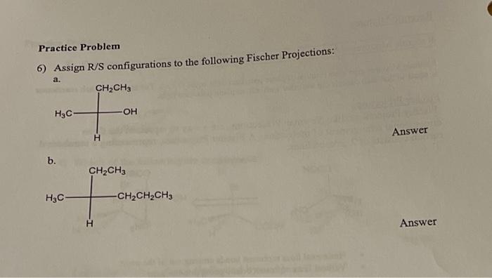 Solved Practice Problem 6) Assign R/S configurations to the | Chegg.com