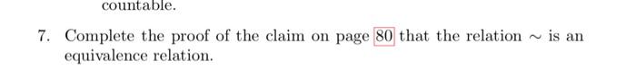 Solved 7. Complete the proof of the claim on page 80 that | Chegg.com