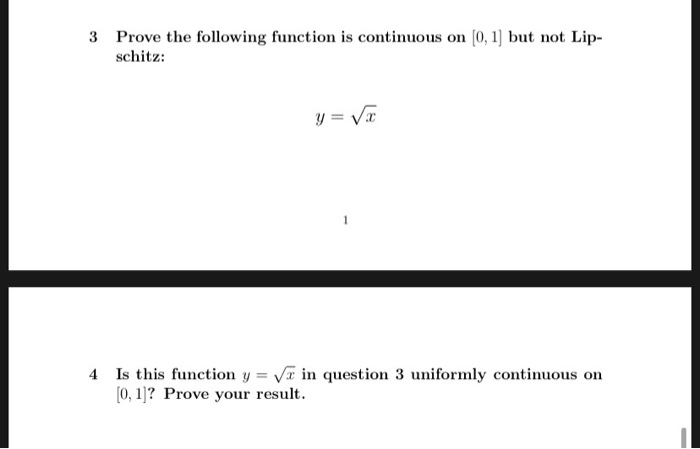 Solved 3 Prove the following function is continuous on (0, | Chegg.com