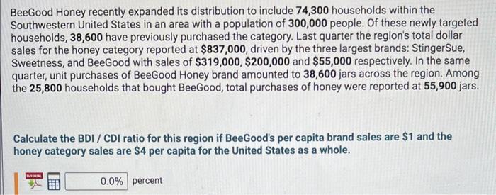 Solved BeeGood Honey recently expanded its distribution to | Chegg.com