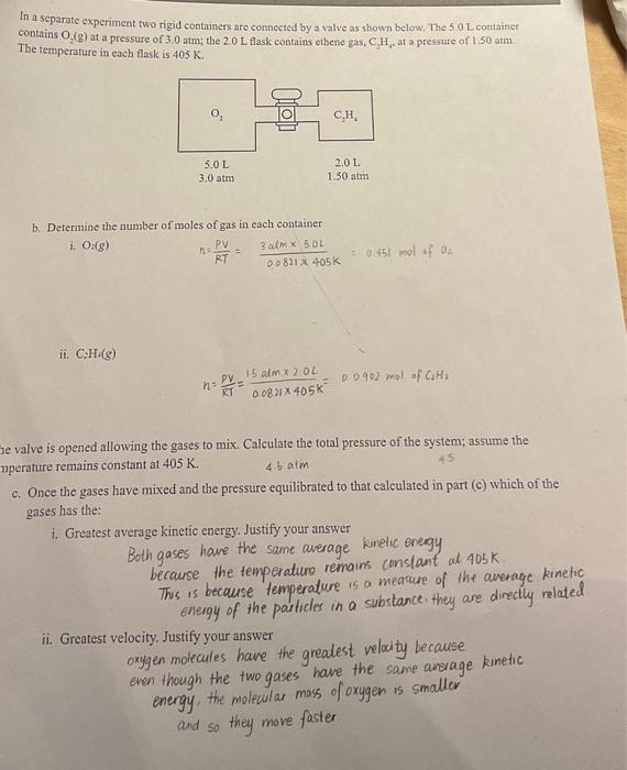 Solved In a separate experiment two rigid containers are | Chegg.com
