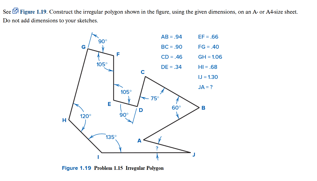 Solved See \\ ﻿Figure 1.19. ﻿Construct the irregular polygon | Chegg.com