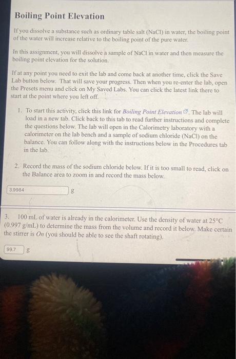 Solved Boiling Point Elevation If you dissolve a substance | Chegg.com