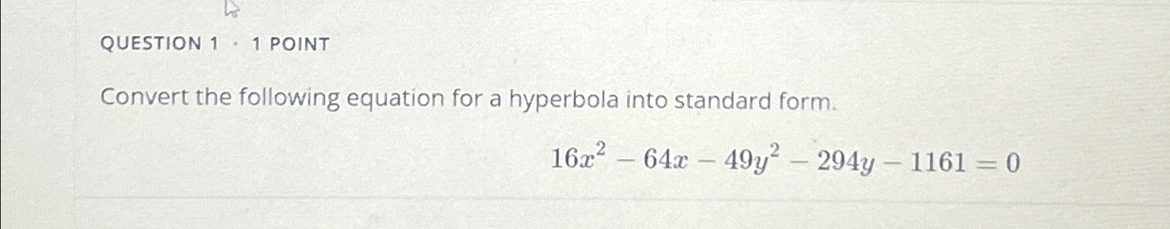 Solved QUESTION 1 - 1 ﻿POINTConvert the following equation | Chegg.com