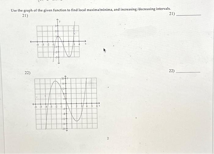 Solved Use The Graph Of The Given Function To Find Local