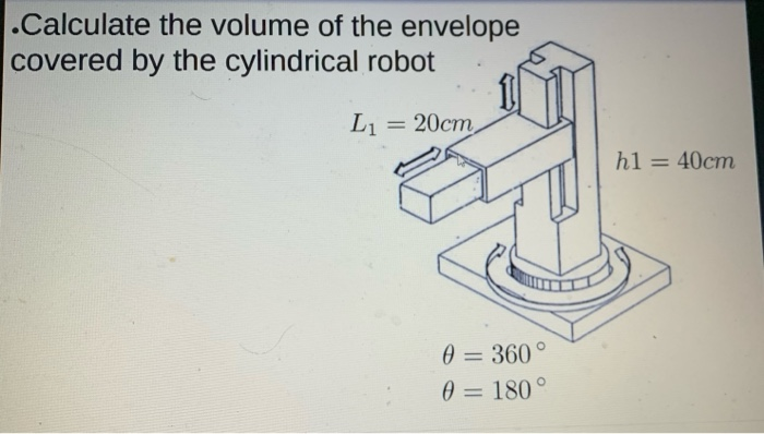 Solved H B 1- Calculate the work envelope of robot in page | Chegg.com