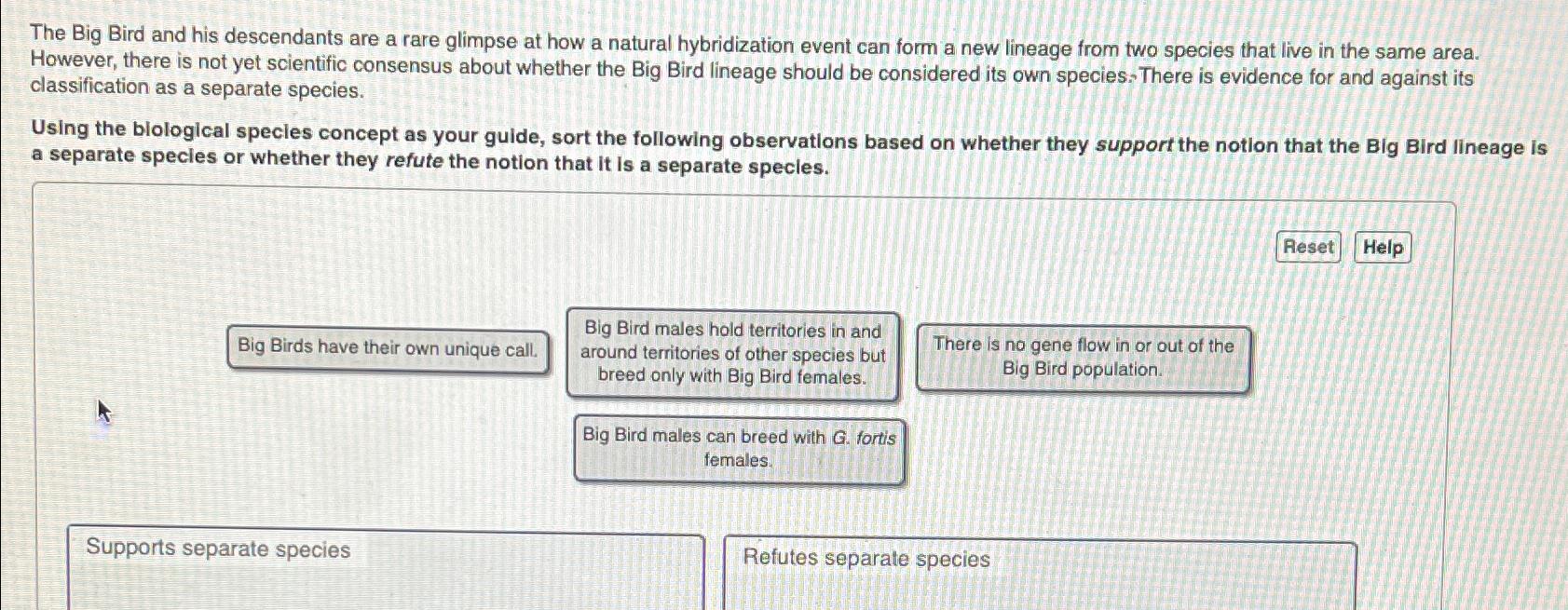 Solved The Big Bird and his descendants are a rare glimpse | Chegg.com