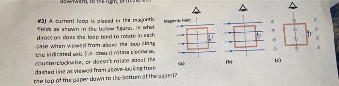 Solved \#3) A current loop is placed in the magnetic fields | Chegg.com