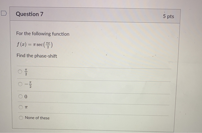 Solved Question 7 5 pts For the following function f(x) = a | Chegg.com