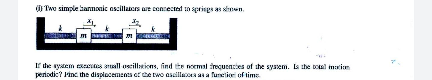 Solved (i) Two simple harmonic oscillators are connected to | Chegg.com