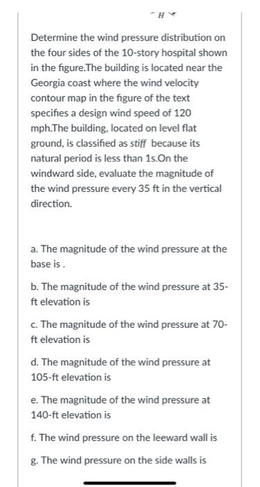 Solved Determine the wind pressure distribution on the four | Chegg.com