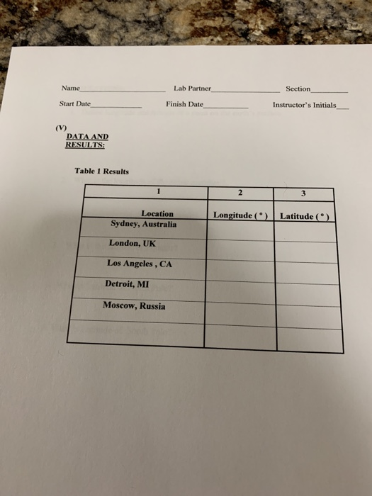 Solved Name Section Lab Partner Start Date EXPERIMENT 10 | Chegg.com