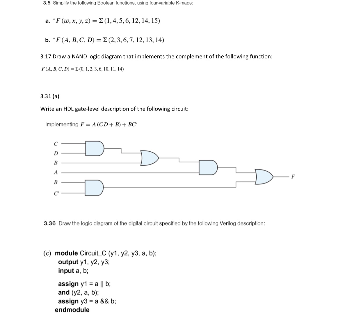 Solved 3 5 ﻿simplify The Following Boolean Functions Using