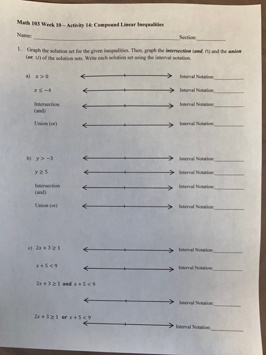 Solved Math 103 Week 10 - Activity 14: Compound Linear | Chegg.com
