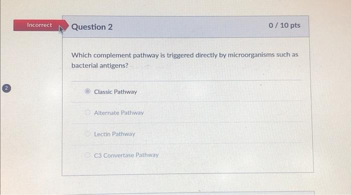 Solved Which complement pathway is triggered directly by | Chegg.com