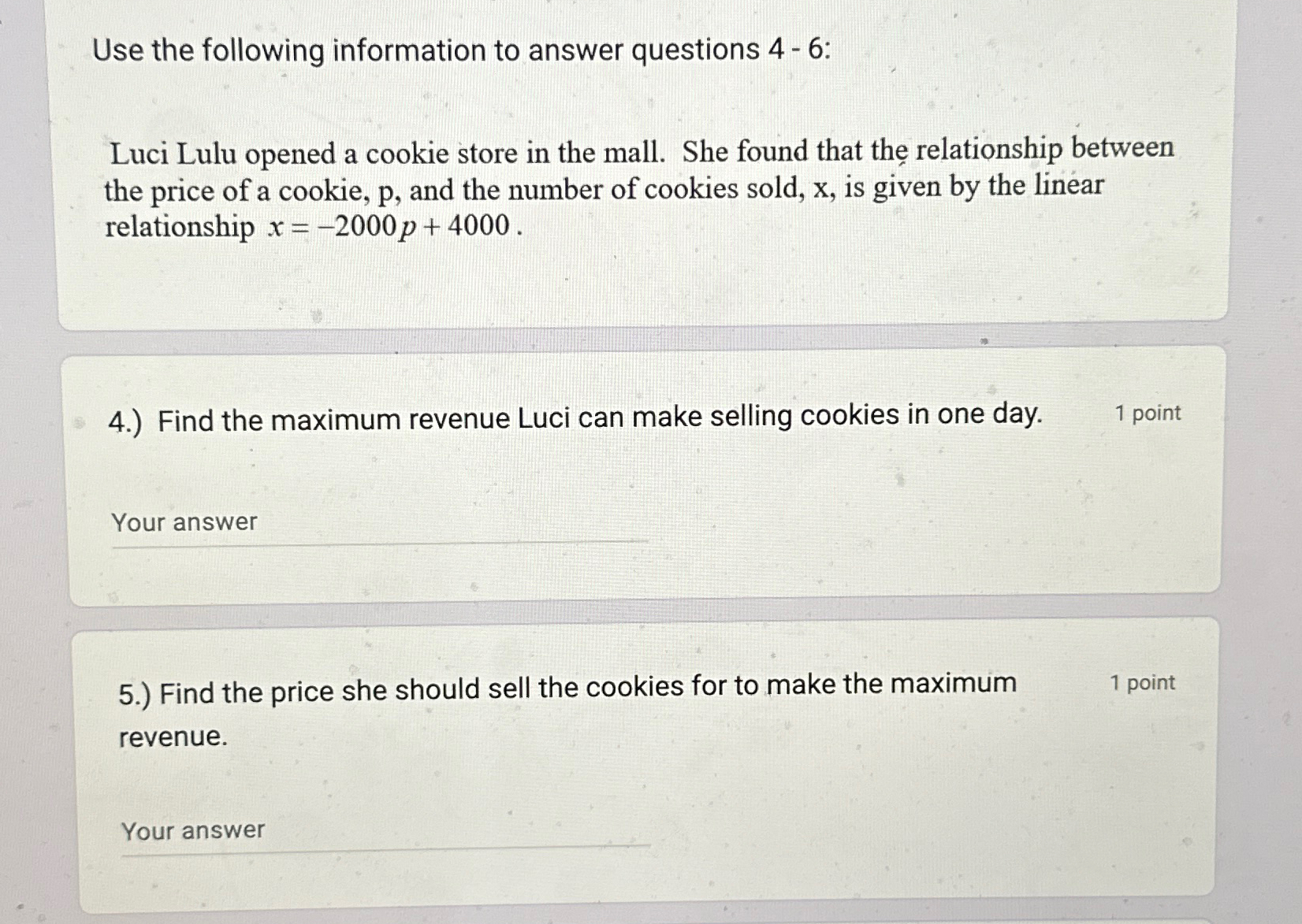 Solved Use the following information to answer questions | Chegg.com