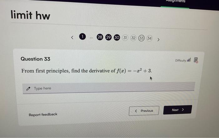 Solved From first principles, find the derivative of | Chegg.com