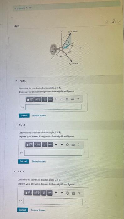 Solved Part B Part C Determine the caordinats drection anghe | Chegg.com