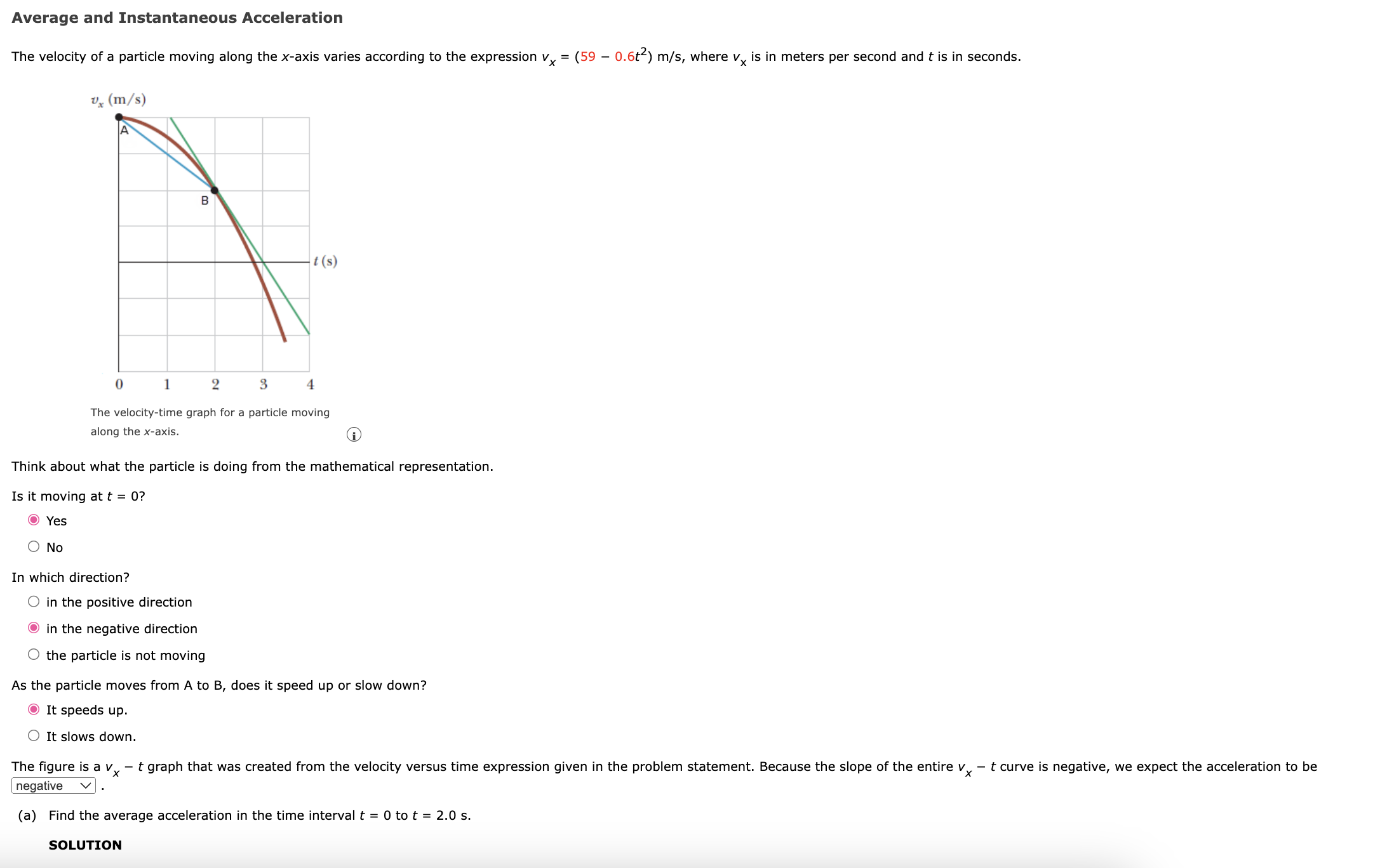 Solved (a) ﻿Find the average acceleration in the time | Chegg.com