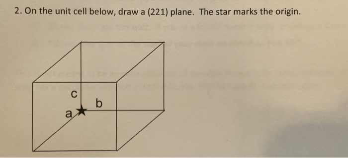 Solved 2. On the unit cell below, draw a (221) plane. The | Chegg.com