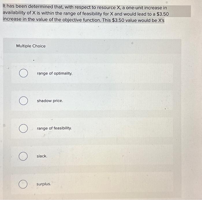 Solved It has been determined that, with respect to resource | Chegg.com