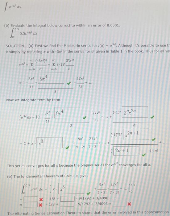 Solved ∫e−3x2dx (b) Evaluate the integral below correct to | Chegg.com
