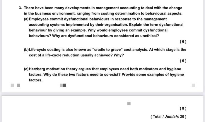 Solved 3. There have been many developments in management | Chegg.com