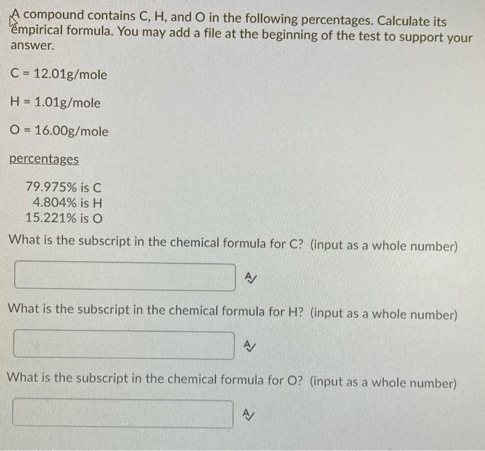 Solved A compound contains C, H, and in the following | Chegg.com