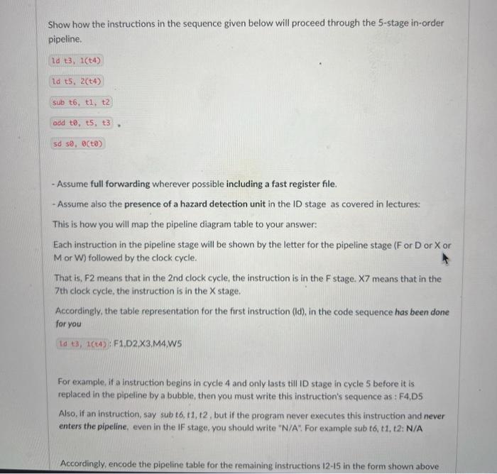 Solved Show how the instructions in the sequence given below | Chegg.com