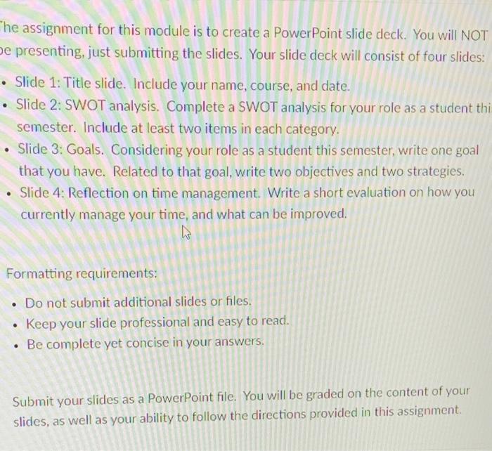 Solved The Assignment For This Module Is To Create A Chegg