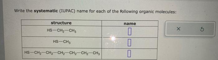 Solved Write the systematic (IUPAC) name for each of the | Chegg.com