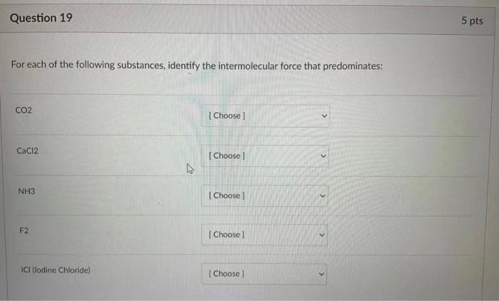 Solved For each of the following substances, identify the | Chegg.com
