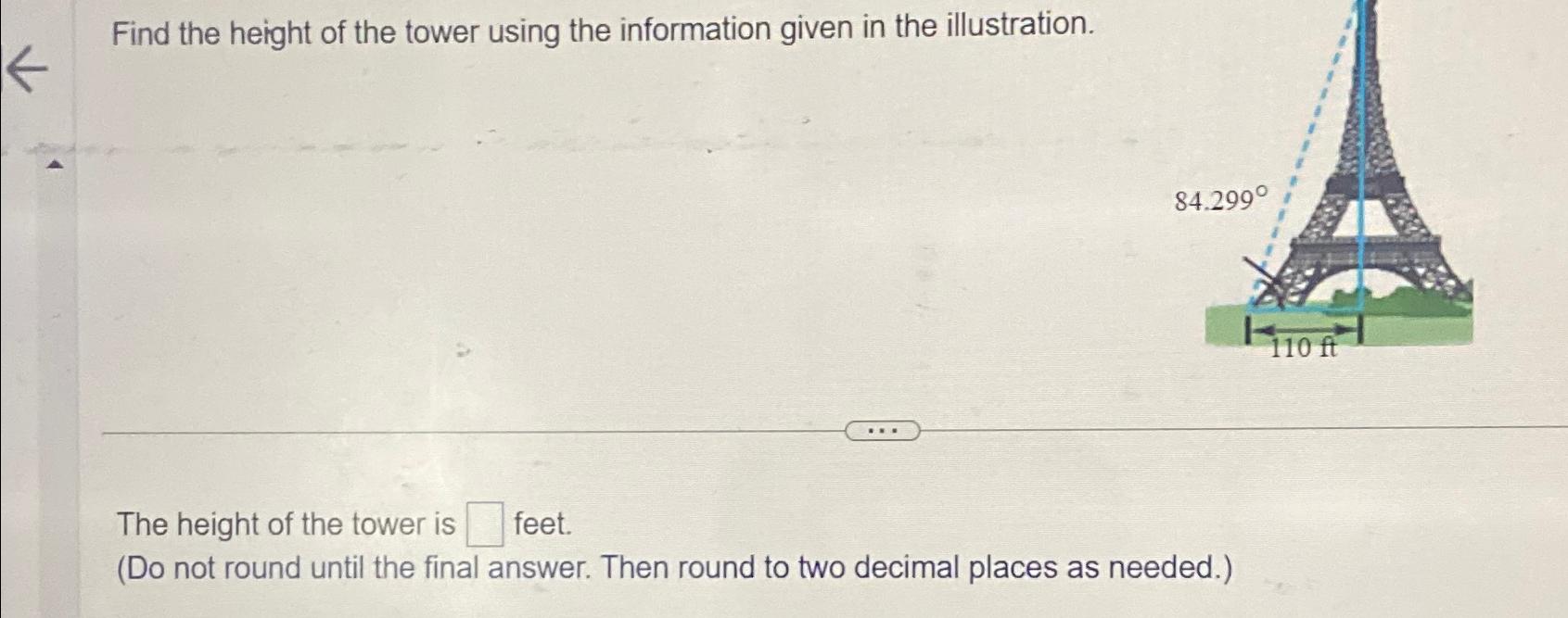 Solved Find the height of the tower using the information | Chegg.com