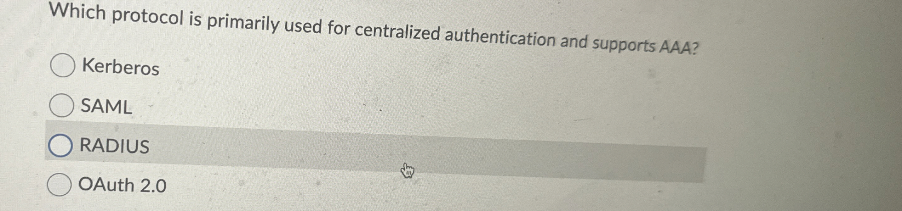 Solved Which protocol is primarily used for centralized | Chegg.com