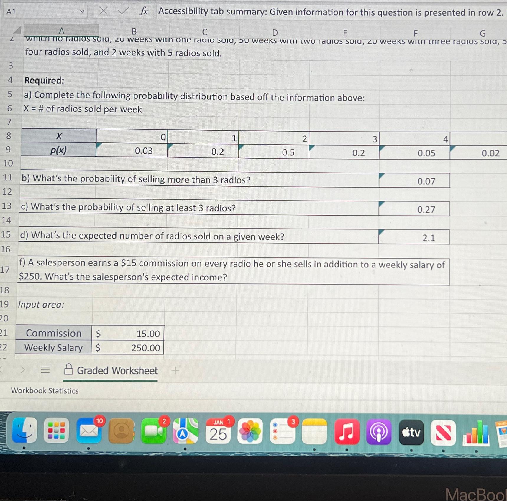 Solved A1fx, ﻿Accessibility tab summary: Given information | Chegg.com