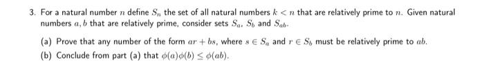 Solved 3. For a natural number n define Sn the set of all | Chegg.com