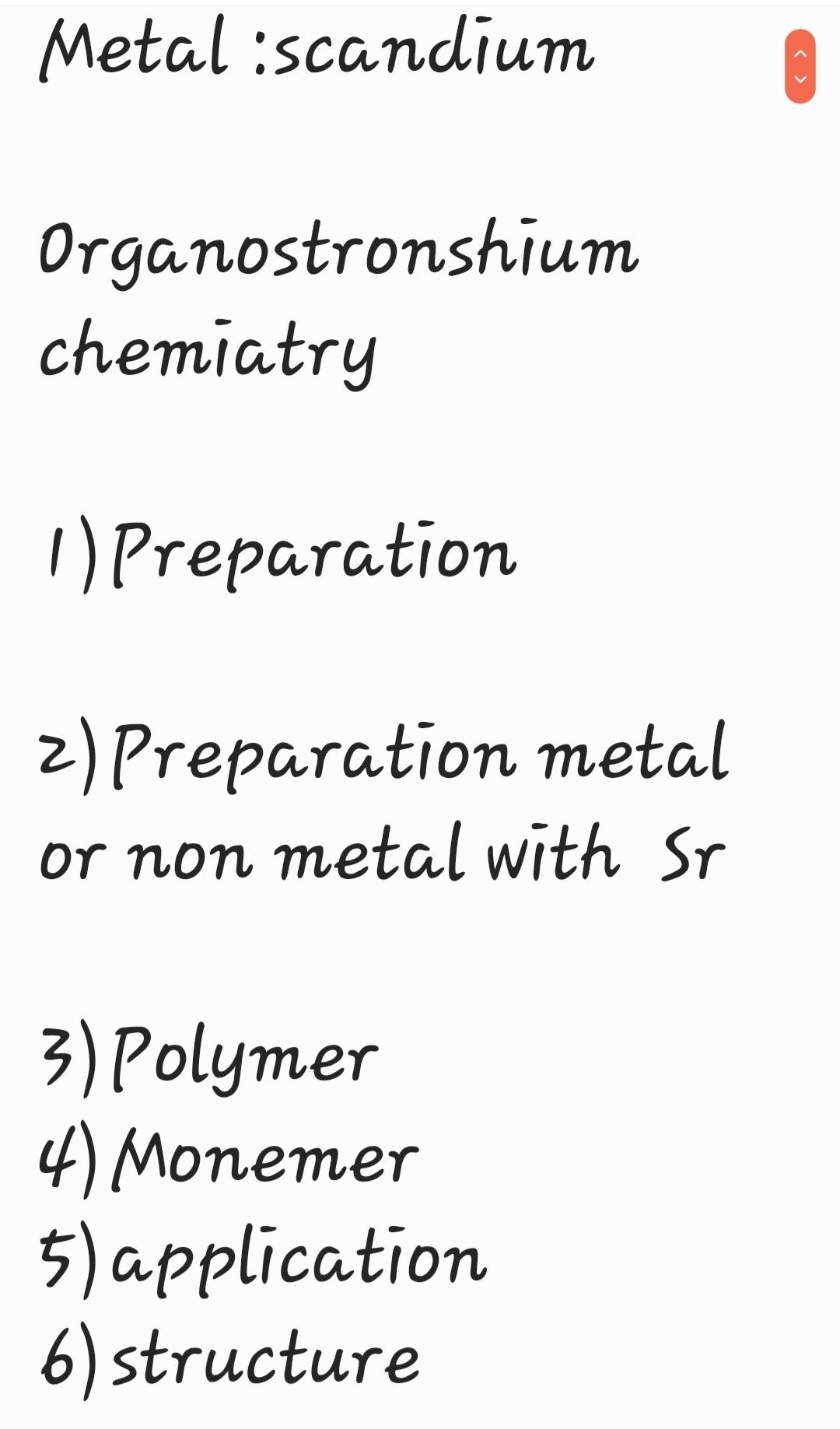 Solved Metal :scandium Organostronshium chemiatry 1) | Chegg.com