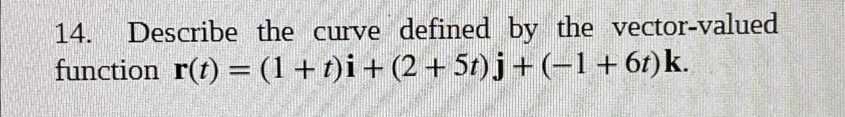 Solved Describe the curve defined by the vector-valued | Chegg.com