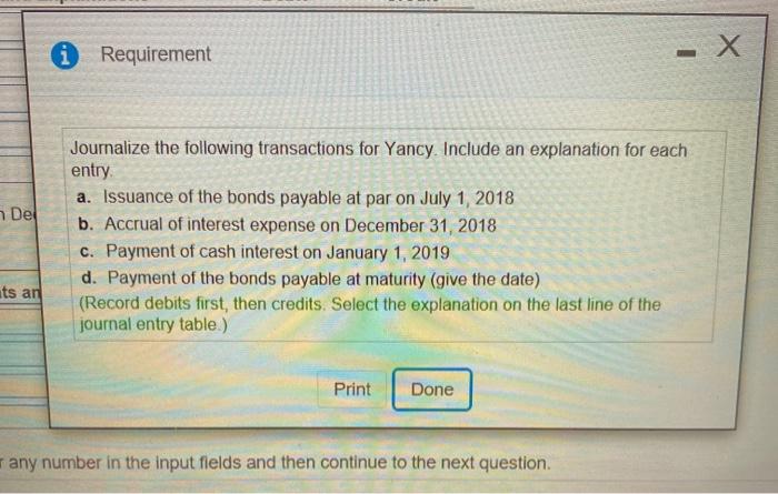 Solved o Yancy Corp, issued 6% seven-year bonds payable with | Chegg.com