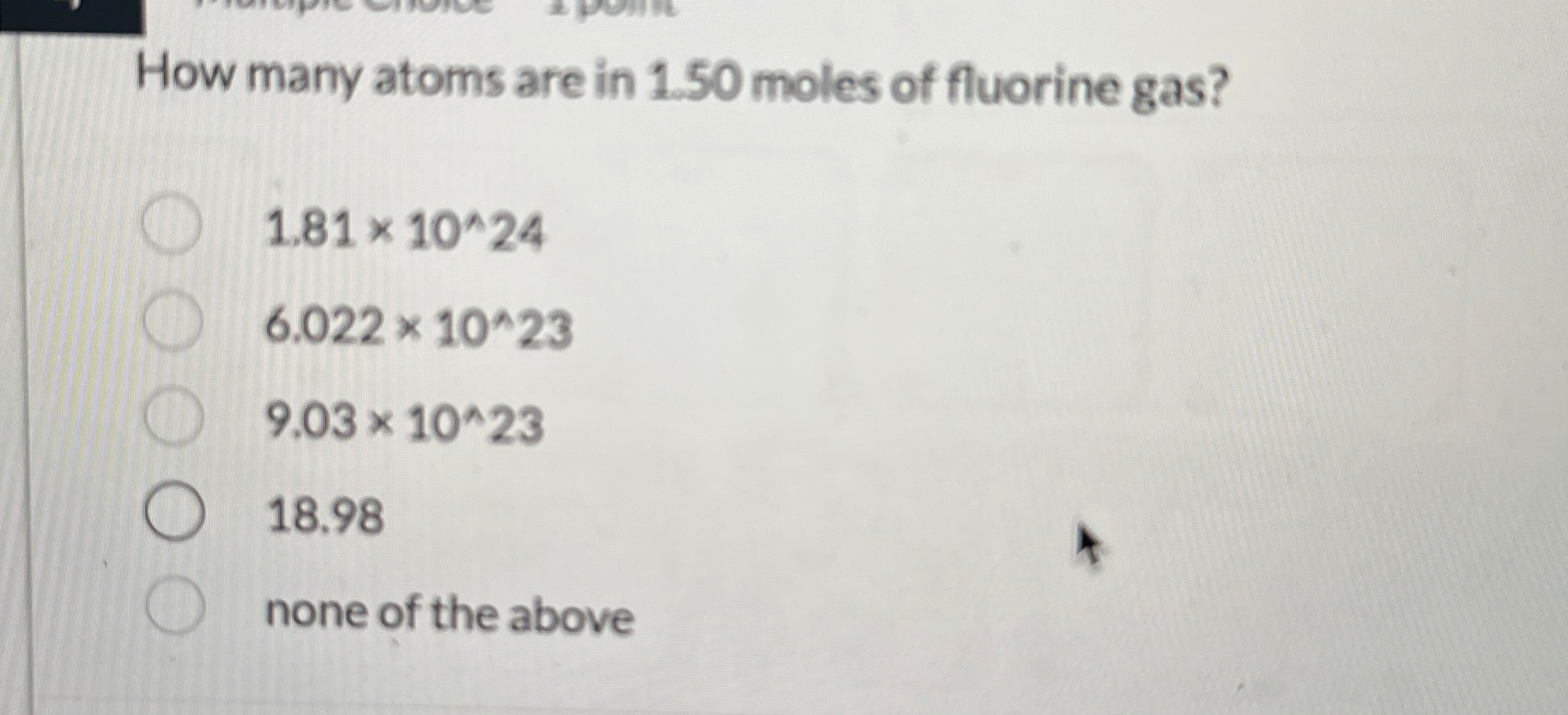 Solved How many atoms are in 1.50 ﻿moles of fluorine | Chegg.com