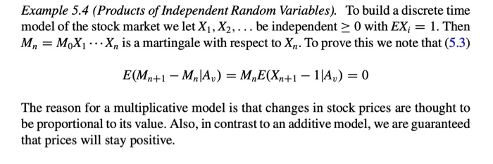 Solved Example 5.4 (Products of Independent Random | Chegg.com