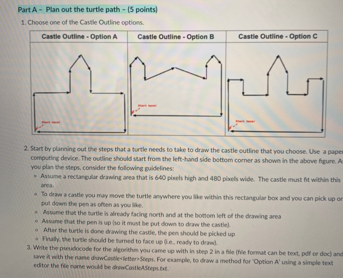 Part A - Plan out the turtle path - (5 points) 1. | Chegg.com