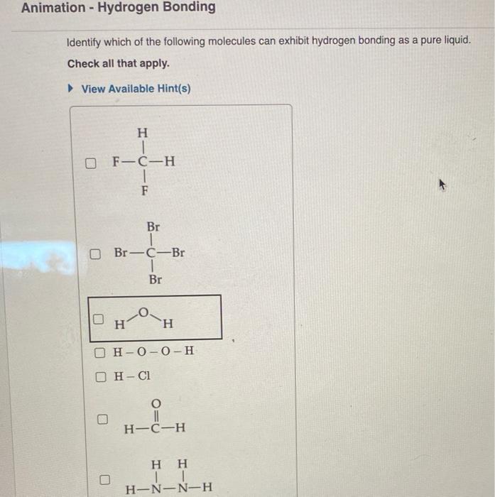 Solved Identify which of the following molecules can exhibit | Chegg.com