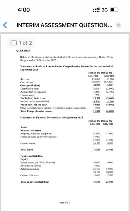 Solved 4:00 INTERIM ASSESSMENT QUESTION... 1 of 2 QUESTION | Chegg.com